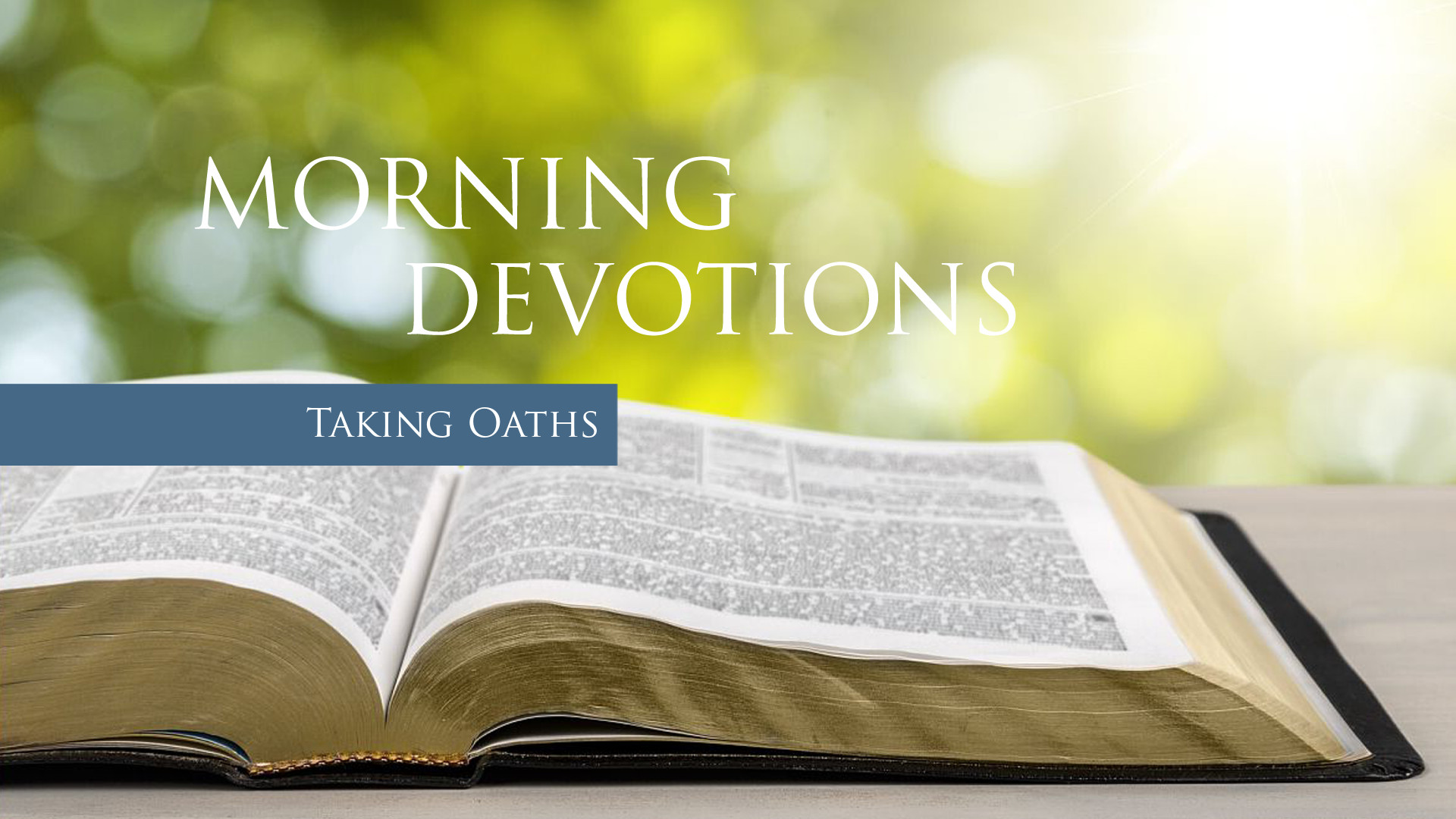 Taking Oaths - Bible Baptist Church