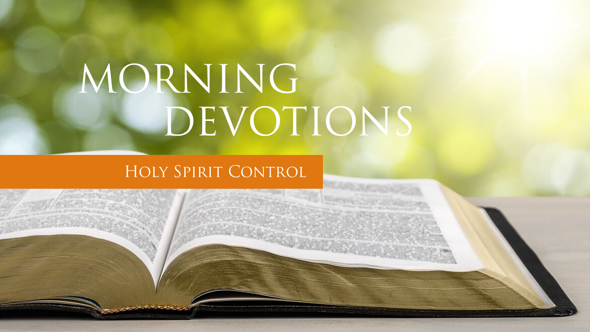 Holy Spirit Control - Bible Baptist Church