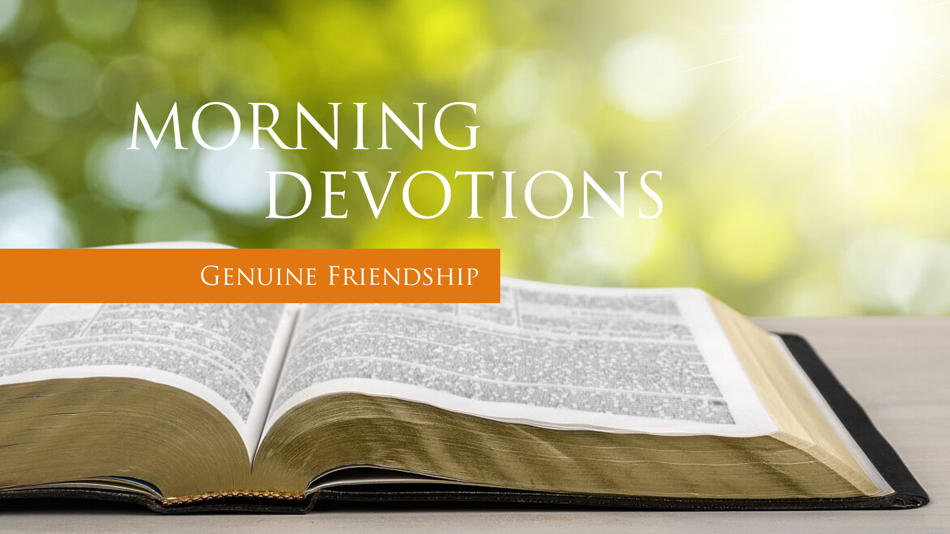 Genuine Friendship - Bible Baptist Church